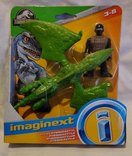 FISHER PRICE IMAGINEXT Jurassic World Green Pterodactyl & Figure New ...