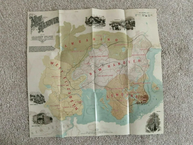[MAP] RED DEAD Redemption 2 Map Of New Hanover & New Austin PS4 EUR 3 ...