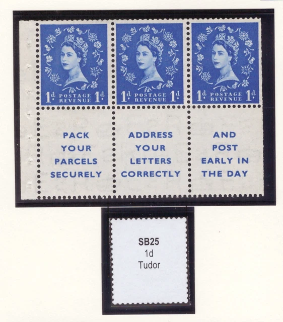 SB25, 1D, TUDOR Crown Watermark. Includes 3 different labels. Unmounted ...