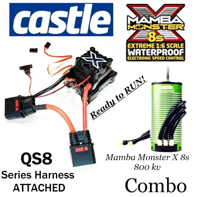 RCP-RTR CASTLE CREATIONS Mamba Monster X 8s ESC 2028-800kv QS8 Series ...