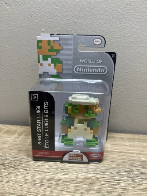 WORLD OF NINTENDO Super Mario Bros. 8-Bit Star Luigi (2016) Jakks ...