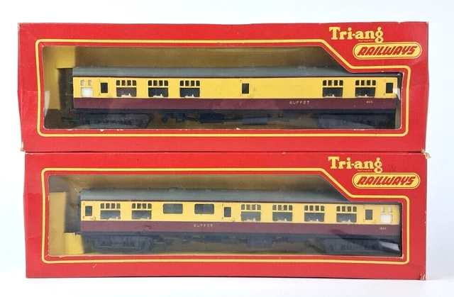 TRI-ANG HORNBY R628 x 2off Buffet Cars Crimson & Cream £12.00 - PicClick UK