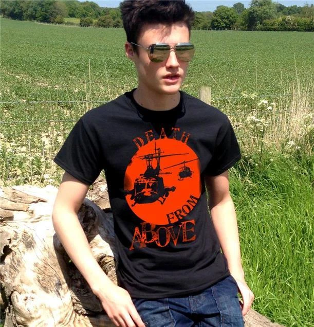 APOCALYPSE NOW - DEATH FROM ABOVE- Huey Helicopter cult war film Mens T ...