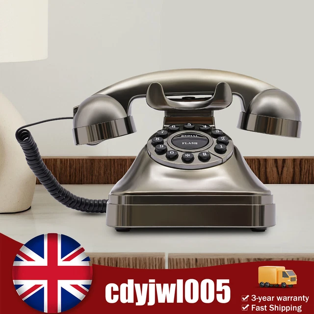 VINTAGE STYLE CORDED Phone Old Fashioned Landline Retro Telephone Home ...