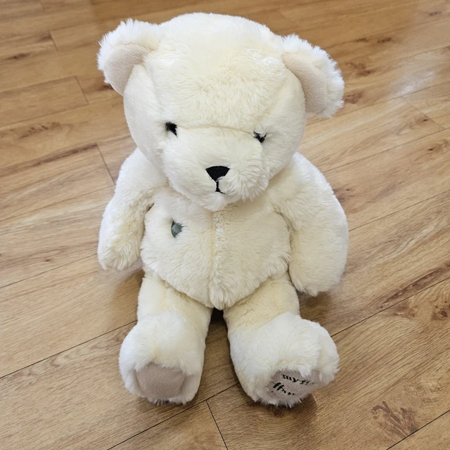 HARRODS MY FIRST Teddy Bear Soft Toy Plush Stuffed Cream Green Badge £ ...