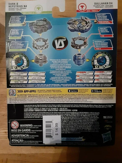 PACK DOUBLE SHOCK Beyblade Burst Turbo - Dark-X Nepstrius N4 Dullahan ...