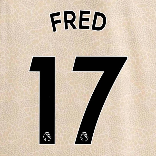 MAN UTD 2019-2023 Fred 17 Official Avery Dennison Black Player Size ...