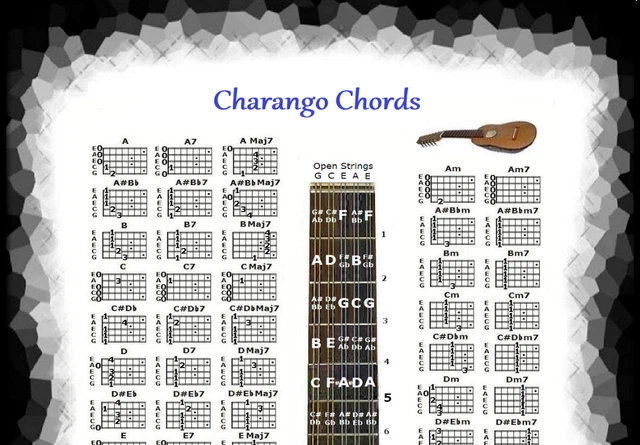 CHARANGO CHORDS CHART - 60 Chords £10.42 - PicClick UK