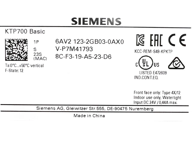 SIEMENS SIMATIC HMI KTP700 6AV2123-2GB03-0AX0 Basic Panel New $1,035.13 ...