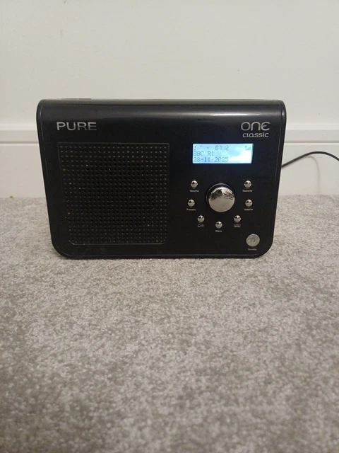 PURE ONE CLASSIC DAB/FM Digital Radio Black w Power Adapter - tested ...