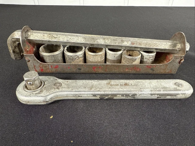 VINTAGE TOMAHAWK HEX Ratchet And Socket Set Made In USA Pat. Dec. 12/ ...