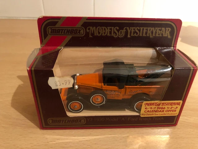 MATCHBOX MODELS OF YESTERYEAR Model Y 7 - FORD MODEL A 1930 WRECK TRUCK ...