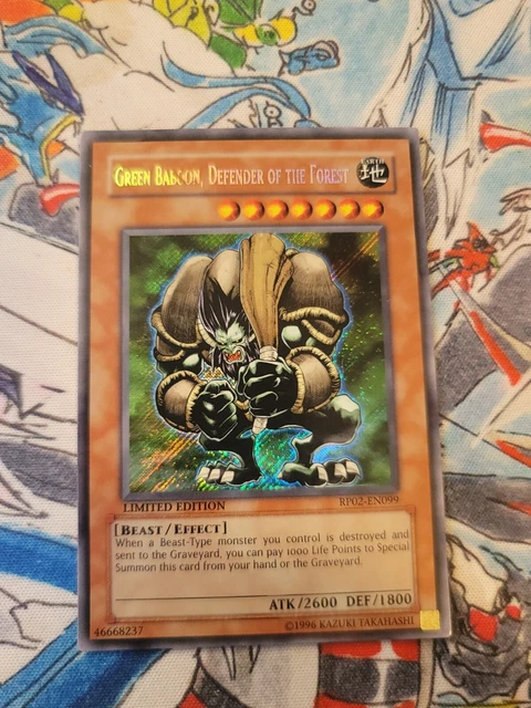 YUGIOH GREEN BABOUON Defender of the Forest RP02-EN099 Neuf comme neuf ...