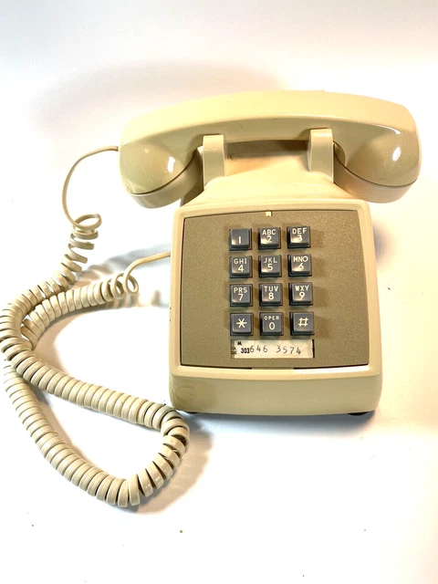 VINTAGE WESTERN ELECTRIC Corded Landline Push Button Receiver Desk ...