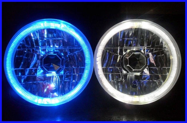 MAZDA RX2 RX3 RX4 RX5 RX7 808 929 121 BLUE LED Halo 7" Round headlights ...