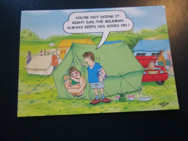 COMIC-POSTKARTEN VON TERRY Irvine ""You're not doing it right Dad ...