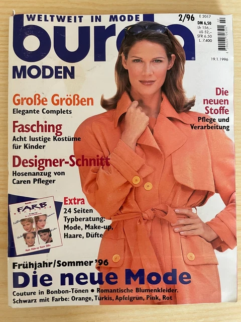 BURDA MODEN 1996 / 2 Februar mit Schnittbogen zum selber nähen EUR 5,00 - PicClick DE