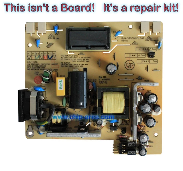 REPAIR KIT CAPACITORS For LCD Acer AL1716A Rev.1 For Power Supply ...