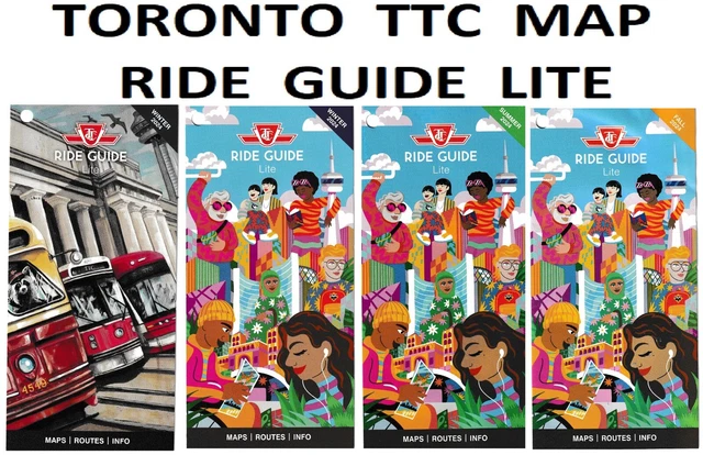 TTC 🚌🚇 RIDE Guide Lite Map 2024 Toronto Downtown Subway Bus Streetcar Tram CP $1.78 - PicClick CA
