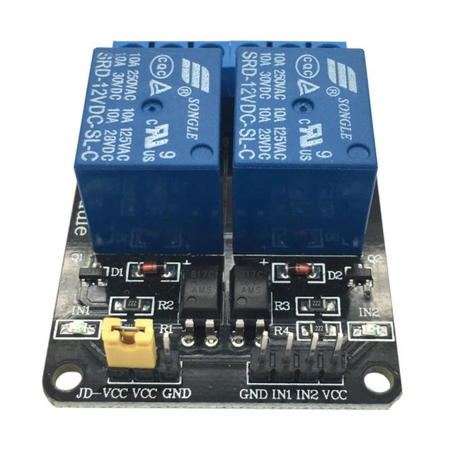 2 WAY 2 Channel Relay Module 5V with Optocoupler Protection Relay for ...