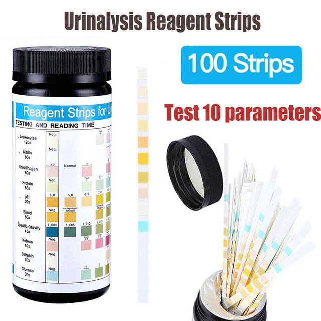 100PCS STRIPS URS-10T Urine Dipstick 10 Parameter Urinalysis Reagent ...