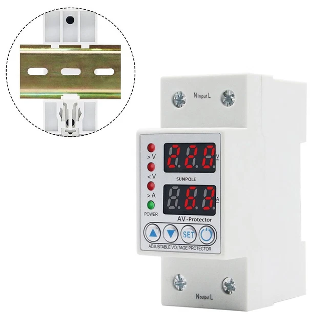 COMPACT DUAL DISPLAY Adjustable Voltage Current Protection Relay Grey ...