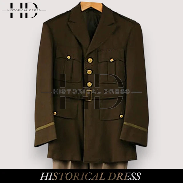 WWII 1941 US Officer Uniform | Brown Wool Military Jacket WW2 Army Coat ...