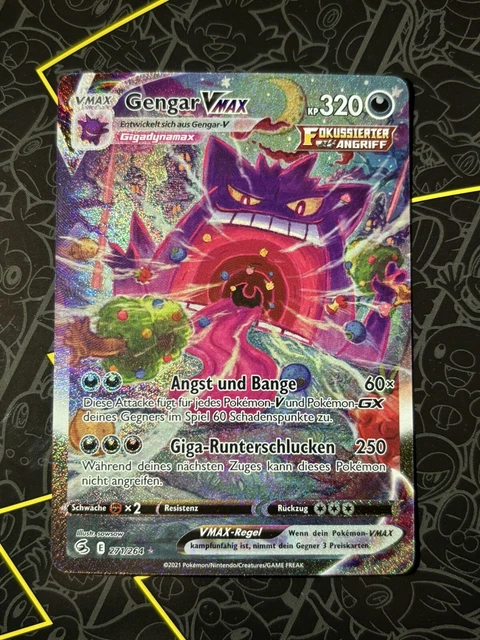 POKEMON KARTE TCG Gengar VMAX Alt Art Fusion Strike 271/264 DE NM ...