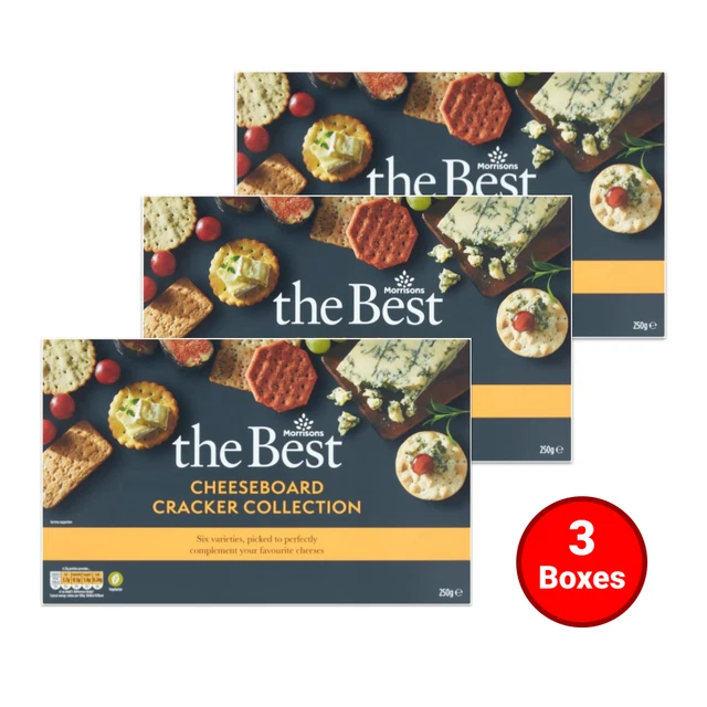 3 X MORRISONS The Best Cheeseboard Cracker Selection for Cheese, 3 x ...