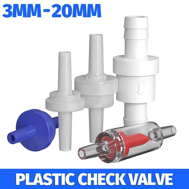 3MM-20MM HOSE ID Plastic White Check Valve One Way Non-return Valve £2. ...