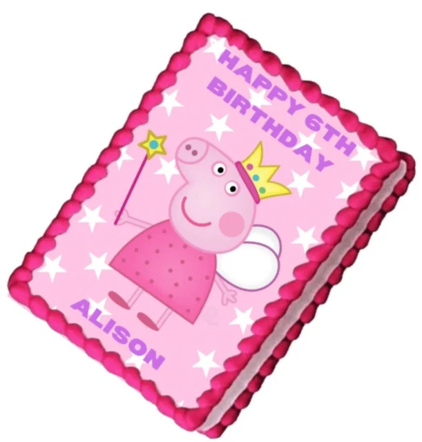 PEPPA PIG PERSONALISED EDIBLE A4 Icing Sheet Birthday Cake Topper £7.50 ...
