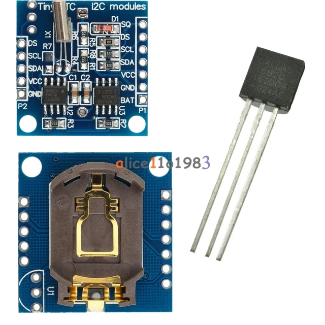 ARDUINO I2C RTC DS1307 AT24C32 Real Time Clock Module+DS18B20 ...