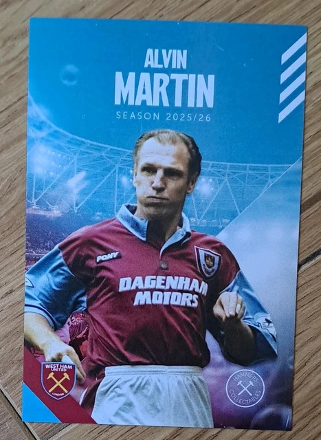 ALVIN MARTIN HAMMERS Collectables Trading Card 2025/26 Season West Ham ...