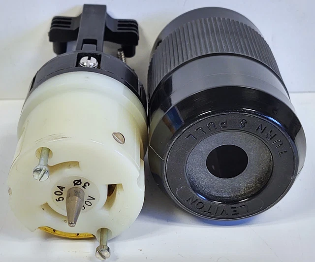 LEVITON CS81-64C 480 V 50 A 3-Phase Turn & Pull Female Plug $93.18 ...
