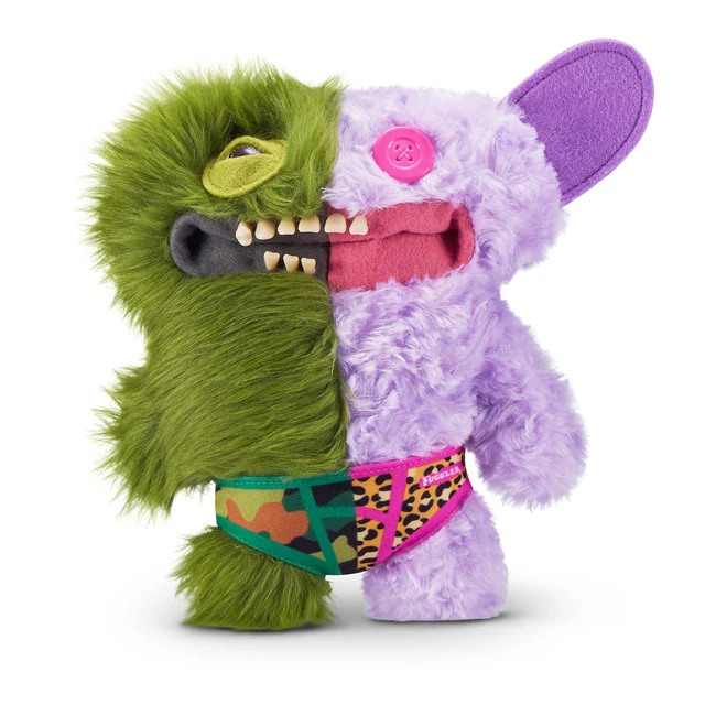 FUGGLER MISFIT MONSTERS 9-inch Plush Toy - Green & Lilac Funny Monster ...
