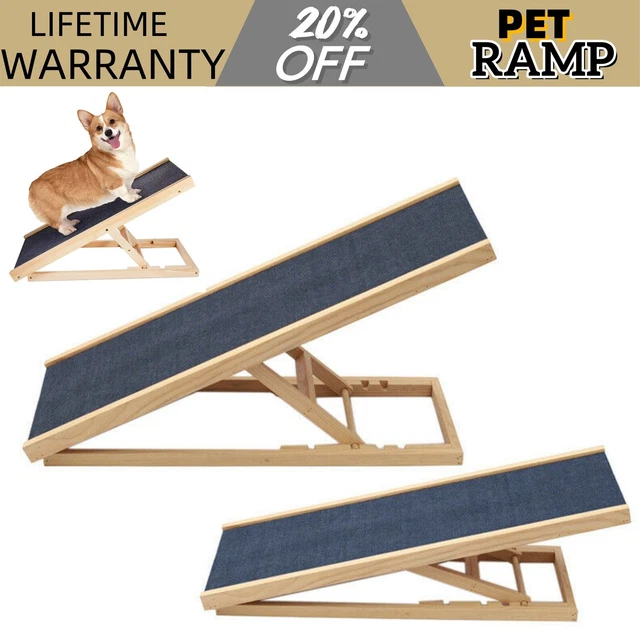 WOODEN HEAVY DUTY Pet Ramp For Dog Foldable Car Boot Travel Sofa Bed ...