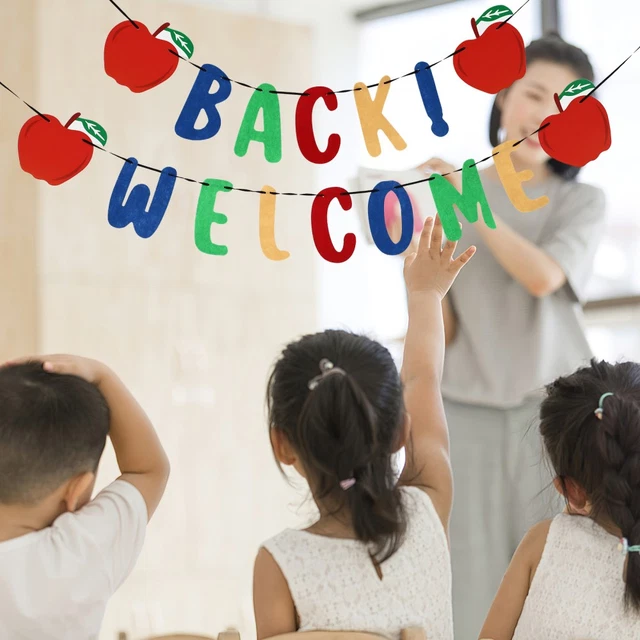 CLASSROOM DECORATIONS COLORFUL Garland Banners Welcome-back Celebration ...
