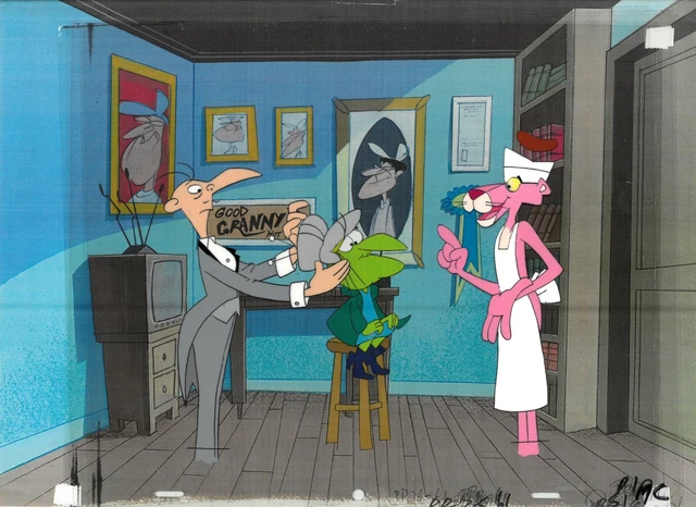 &PINK PANTHER OPC: Panther, Butler & Witch" Original Production Cel ...