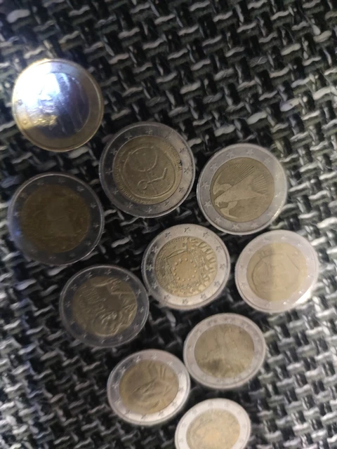 SELTEN 1-2 EURO Fehlprägungen/Spiegelei WWU Strichmännchen 10x !Selten ...