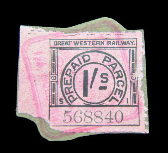 ONE SHILLING-1/-S GREAT Western Railway Prepaid Parcel Stamp No 568840 ...
