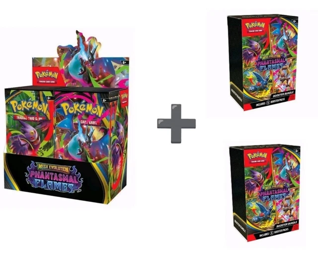 POKÉMON TCG MEGA Evolution Phantasmal Flames Booster Box & x2 Bundles £ ...