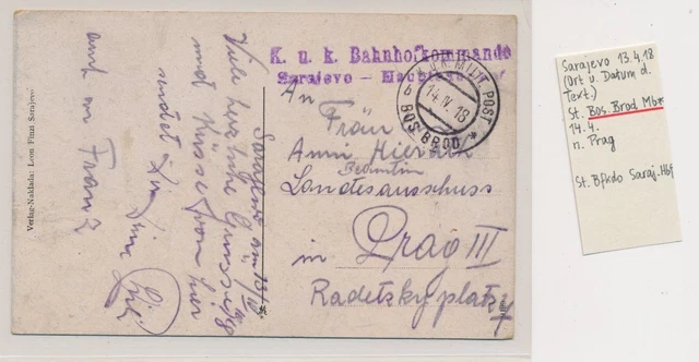 BOSNIA 1918 POSTCARD, Bos.brod, Station Command Sarajevo £16.86 ...