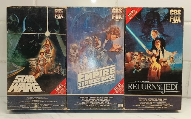 STAR WARS VHS CBS FOX Red Label Trilogy 1984 1986 pas de codes à barres ...