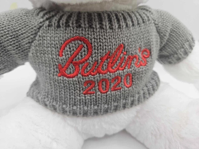 BUTLINS HOLIDAY BINKIE Bear Plush Teddy 2020 White Grey 9" £9.99 ...