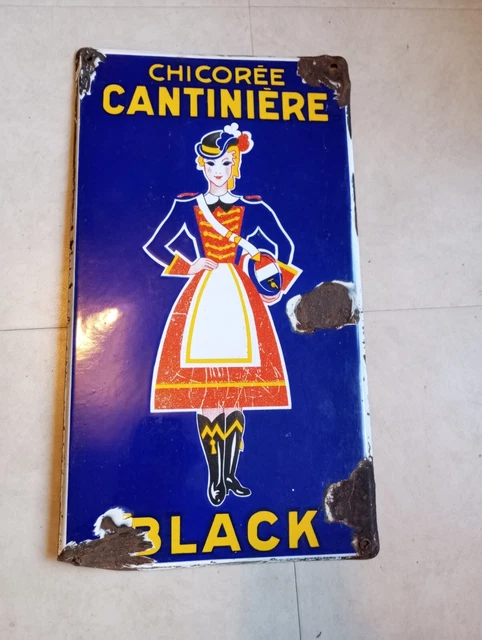 PLAQUE ÉMAILLÉE ANCIENNE publicitaire chicorée cantinière EUR 450,00 - PicClick FR