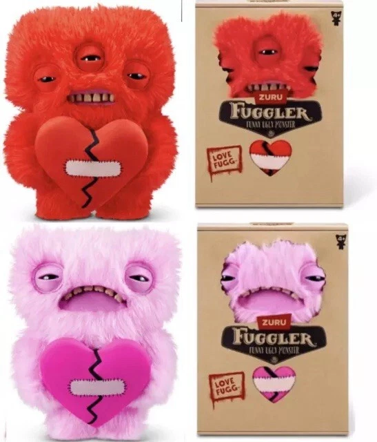 ZURU FUGGLER LOVE FUGG Red & Pink Valentine's Day Funny Ugly Monster 9 ...