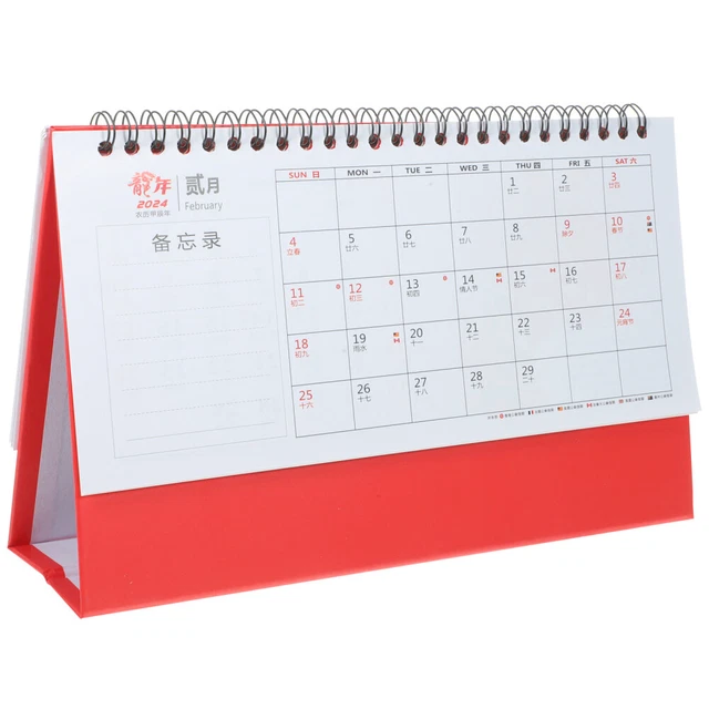CHINESE DESK CALENDAR 2024 New Year Calendar 2024 Calendar Freestanding ...