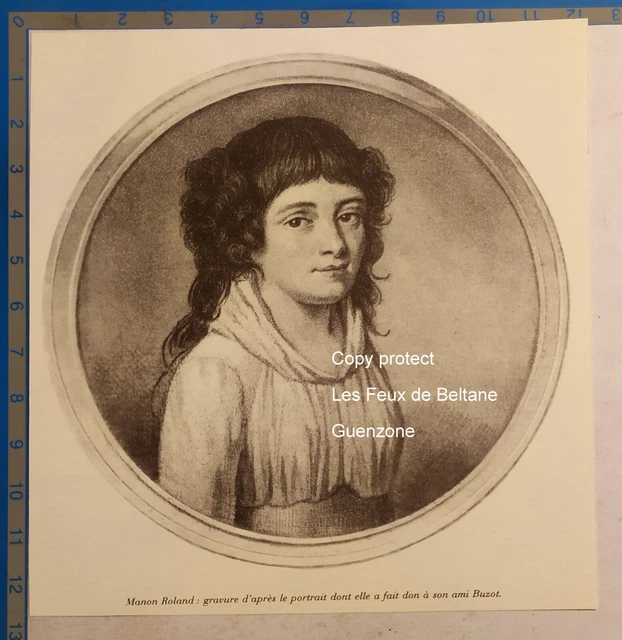 PORTRAIT MANON ROLAND Revolution francaise document gravure EUR 6,00 ...
