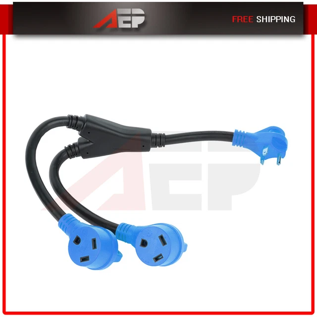 RV Y ADAPTER Cord 30 Amp Male Plug To Two 30 Amp Female $30.19 - PicClick