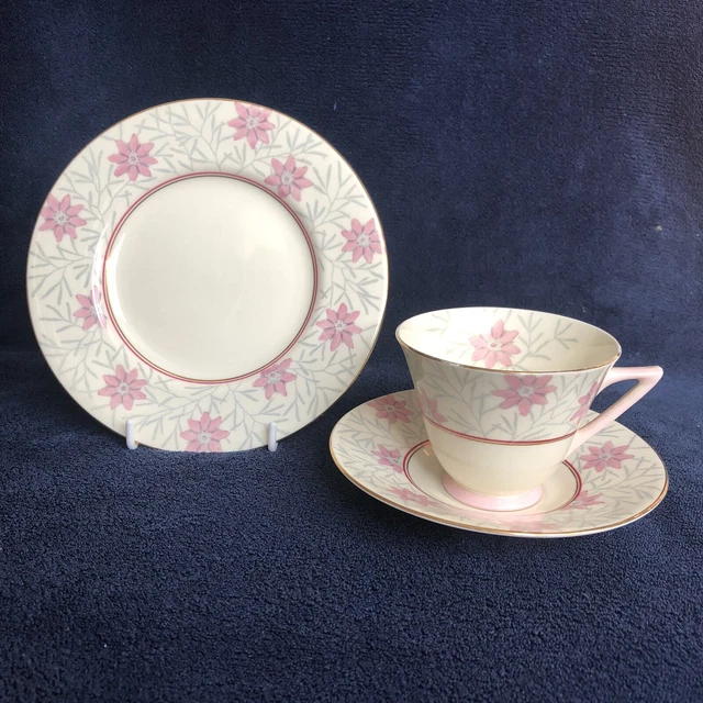 ROYAL DOULTON PINK V2104 Art Deco 1930s Vintage Tea Trio Cup Saucer ...